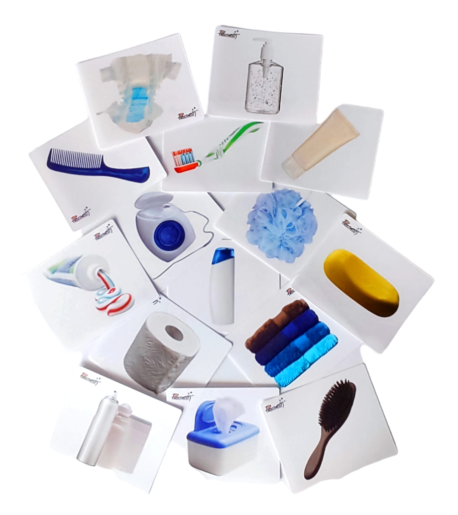 Flash Card Fotografía Real Útiles de Aseo Personal